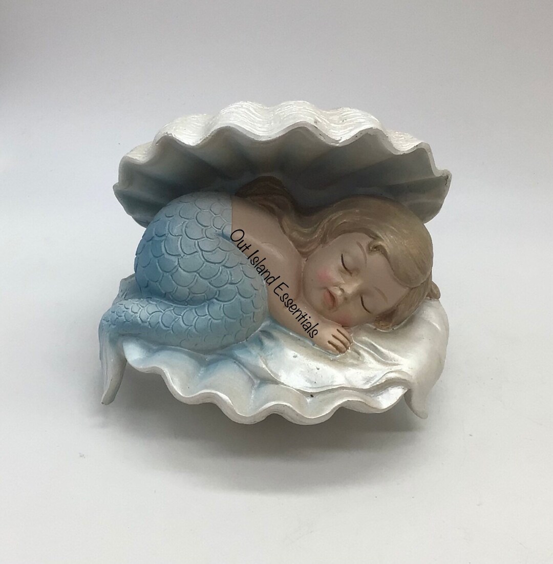 Mermaid Baby in Clam | Merbaby Decoration | Sleeping Baby Mermaid ...