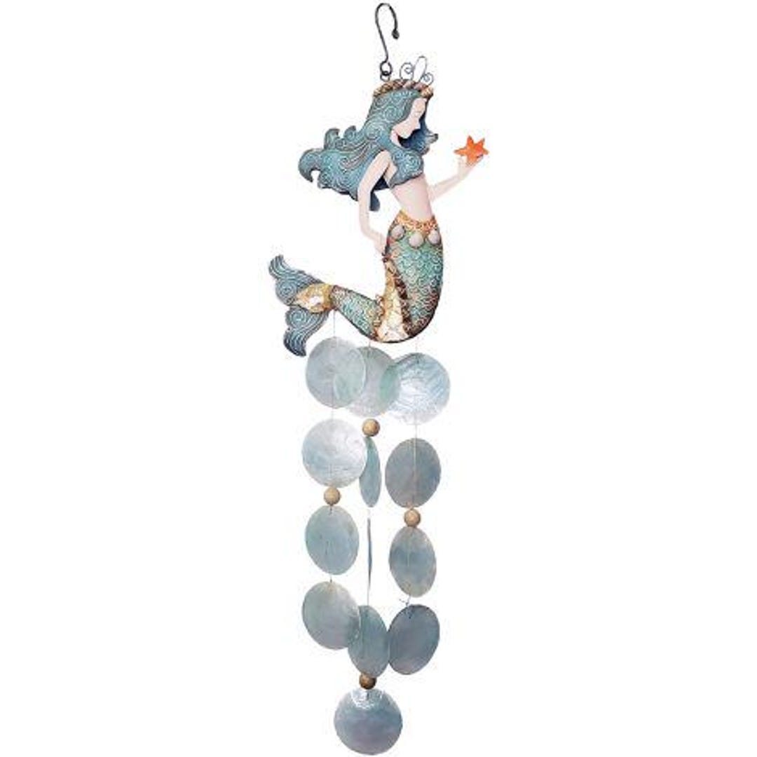 Mermaid Wind Chime I Coastal Windchime Embellished Mermaid Chime 10 ...