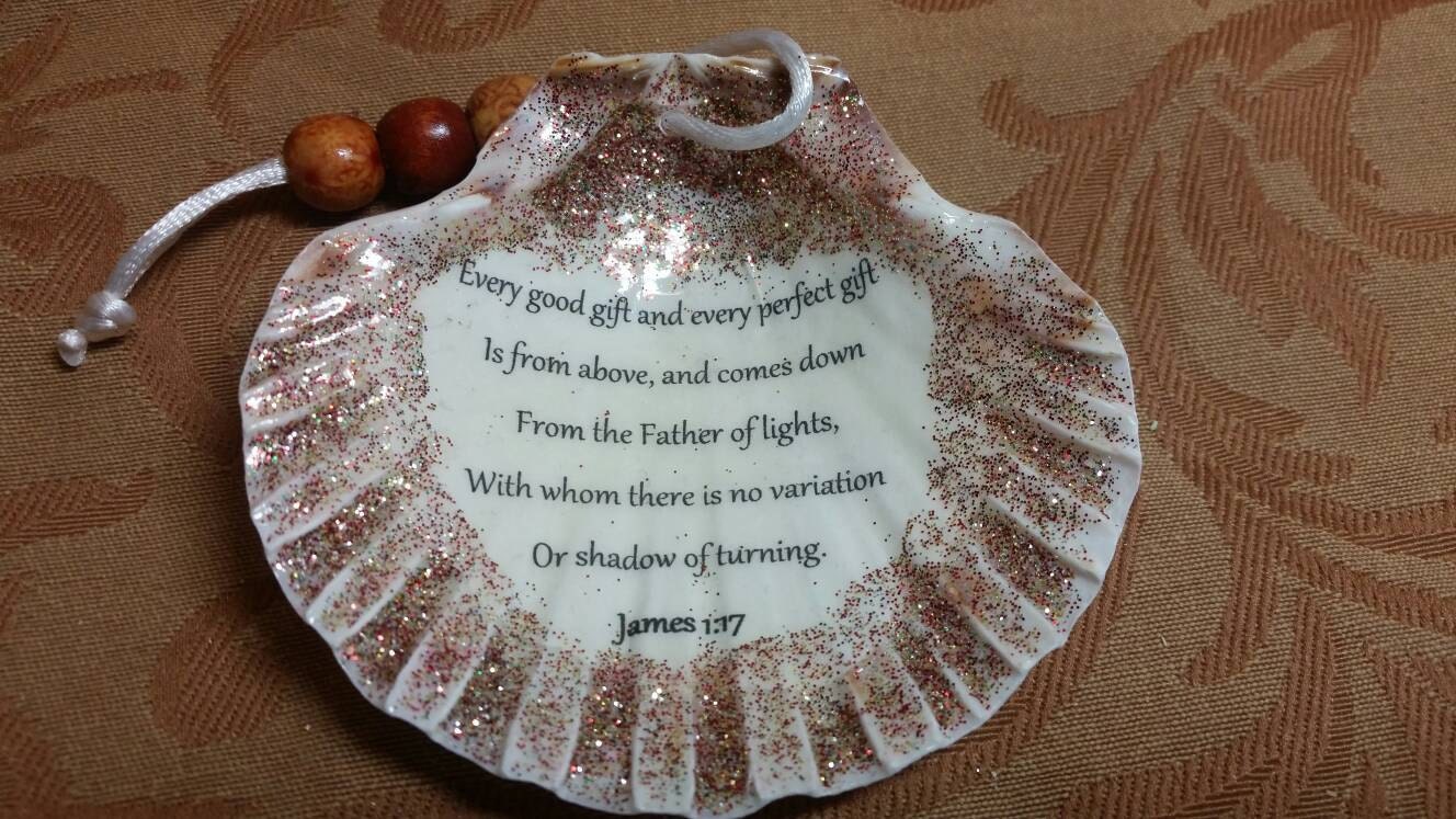 Seashell Christmas Ornament, Bible Verse Christmas Ornament, Isaiah 9V6 ...