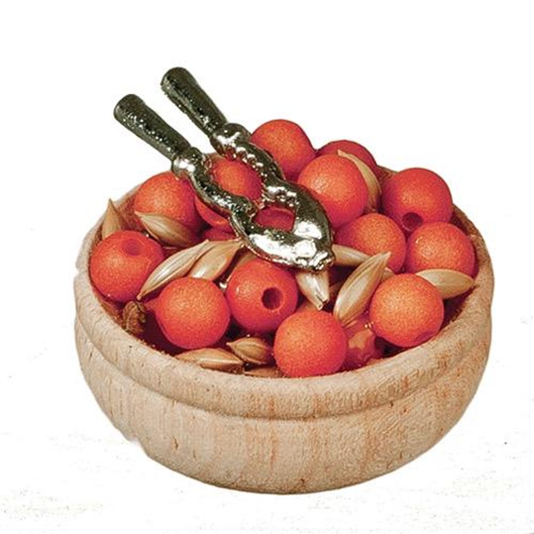 Miniature Bowl of Nuts With Nutcracker I Miniature Dollhouse Food I ...