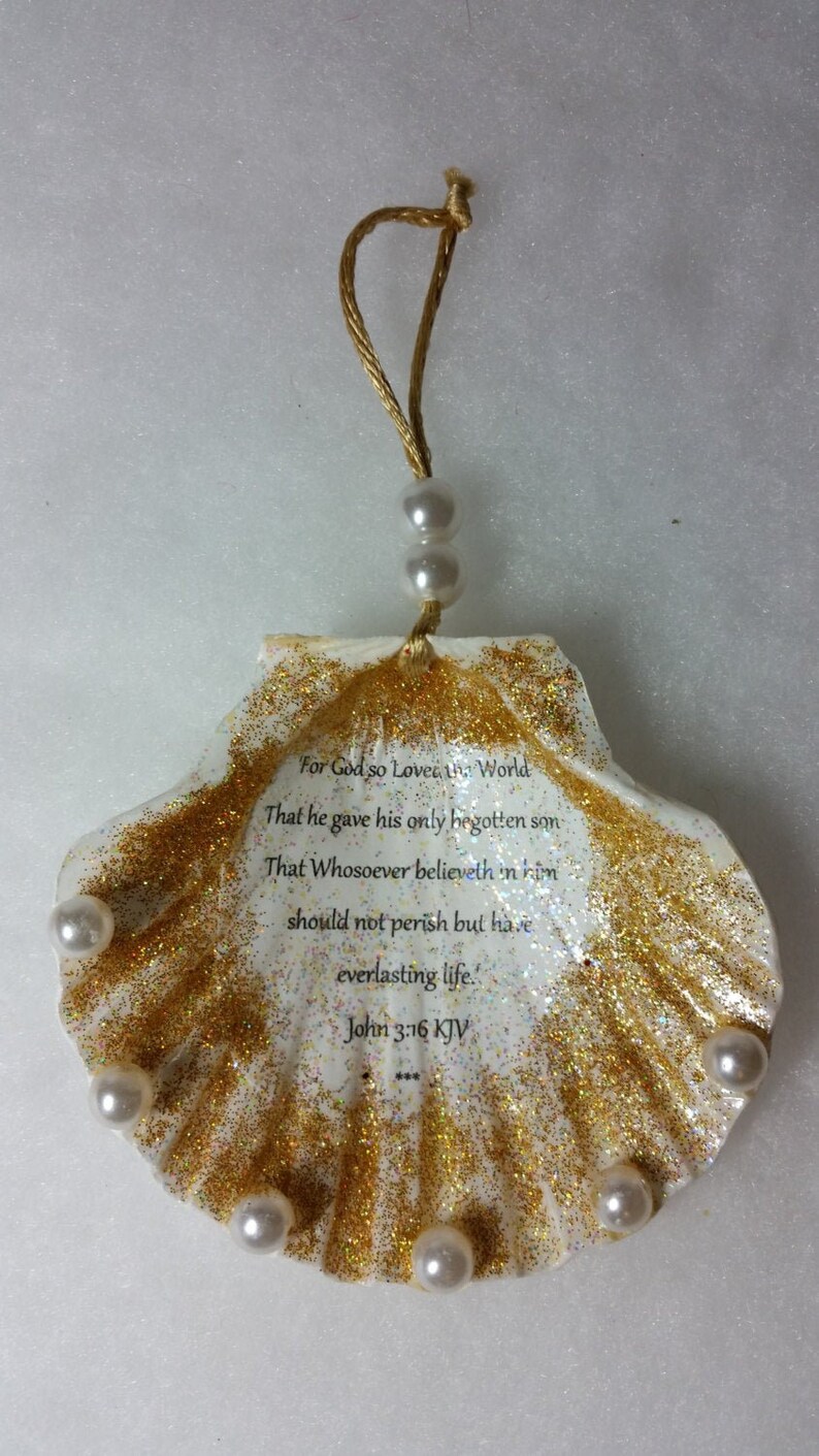 Seashell Christmas Ornament Christian Religious Bible Verse | Etsy