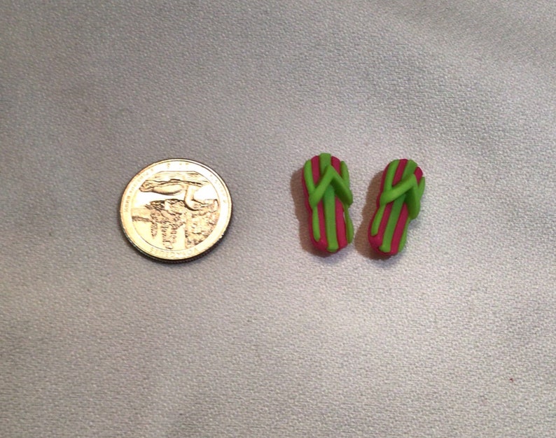 One Pair Dollhouse Miniature Flip Flops I Miniature Doll Shoes I ...