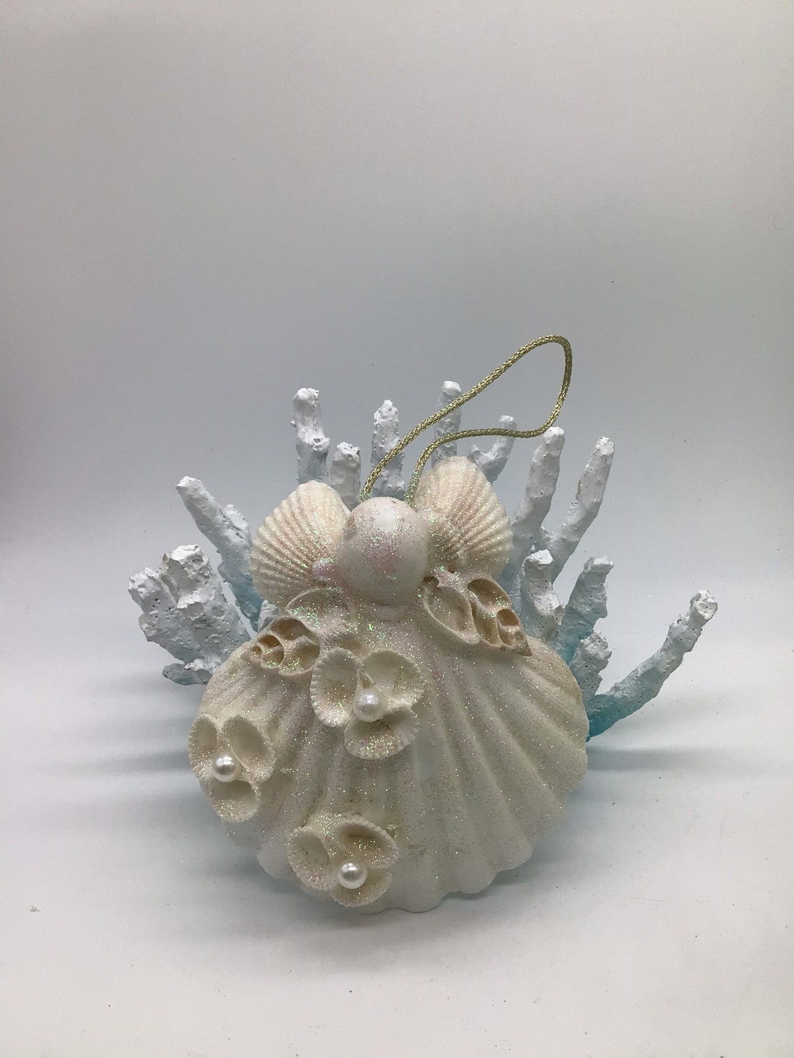 Scallop Seashell Angel I Clam Shell Glitter Angel I Seashell - Etsy