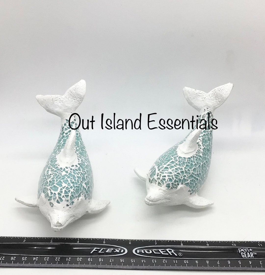 Sea Glass Mosaic Dolphin Statue I Dolphin Lover Statue I - Etsy