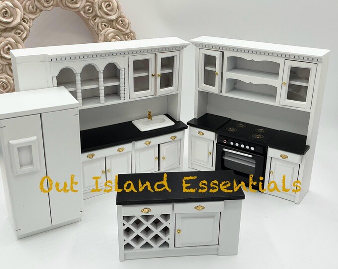 Miniature Complete Kitchen I Dollhouse Miniature White Kitchen I ...