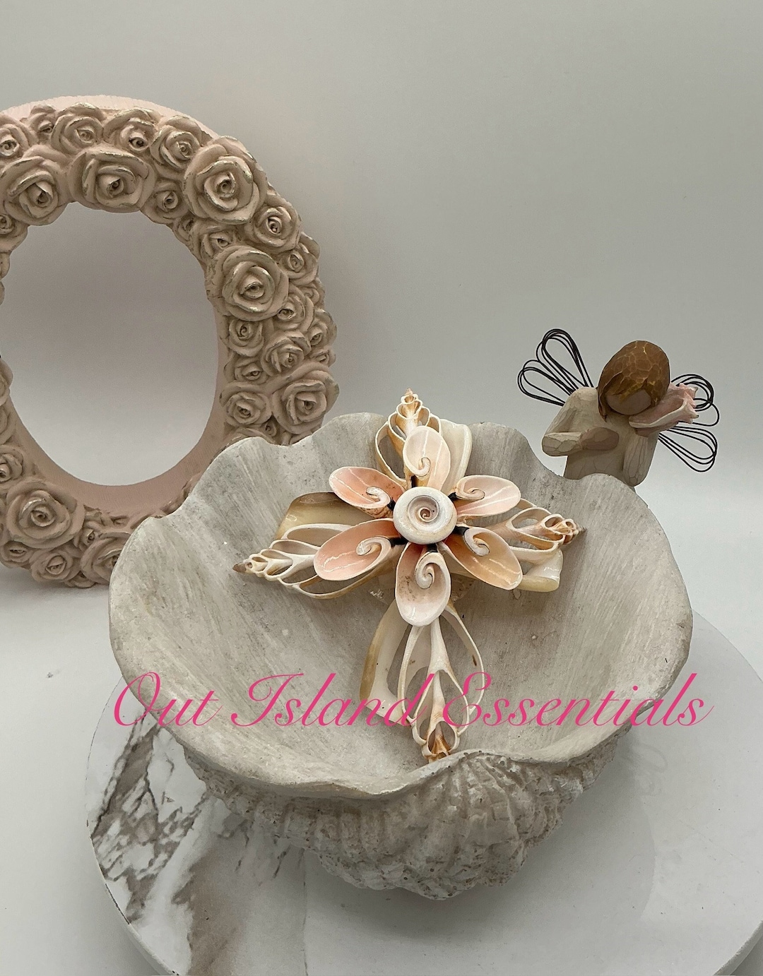 Coastal Cross I Seashell Cross Christmas Ornament I Costal Christmas ...