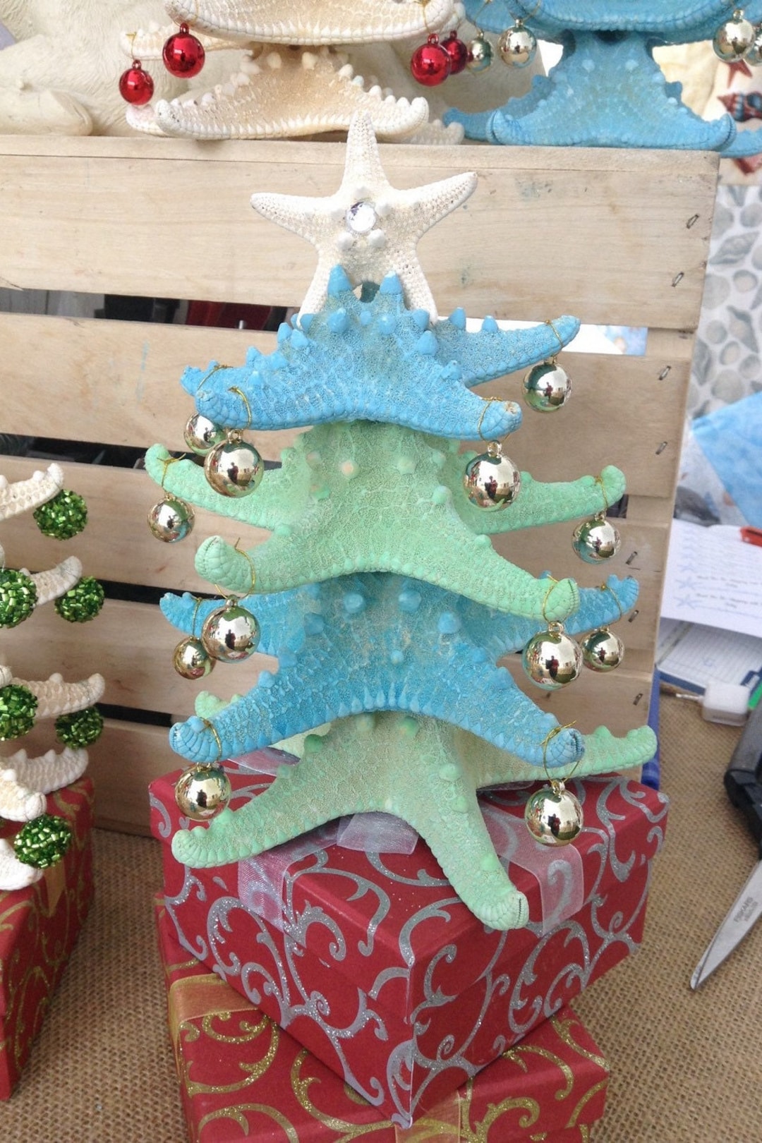 Starfish Christmas Tree Decoration, Rhinestone Starfish Christmas Tree ...