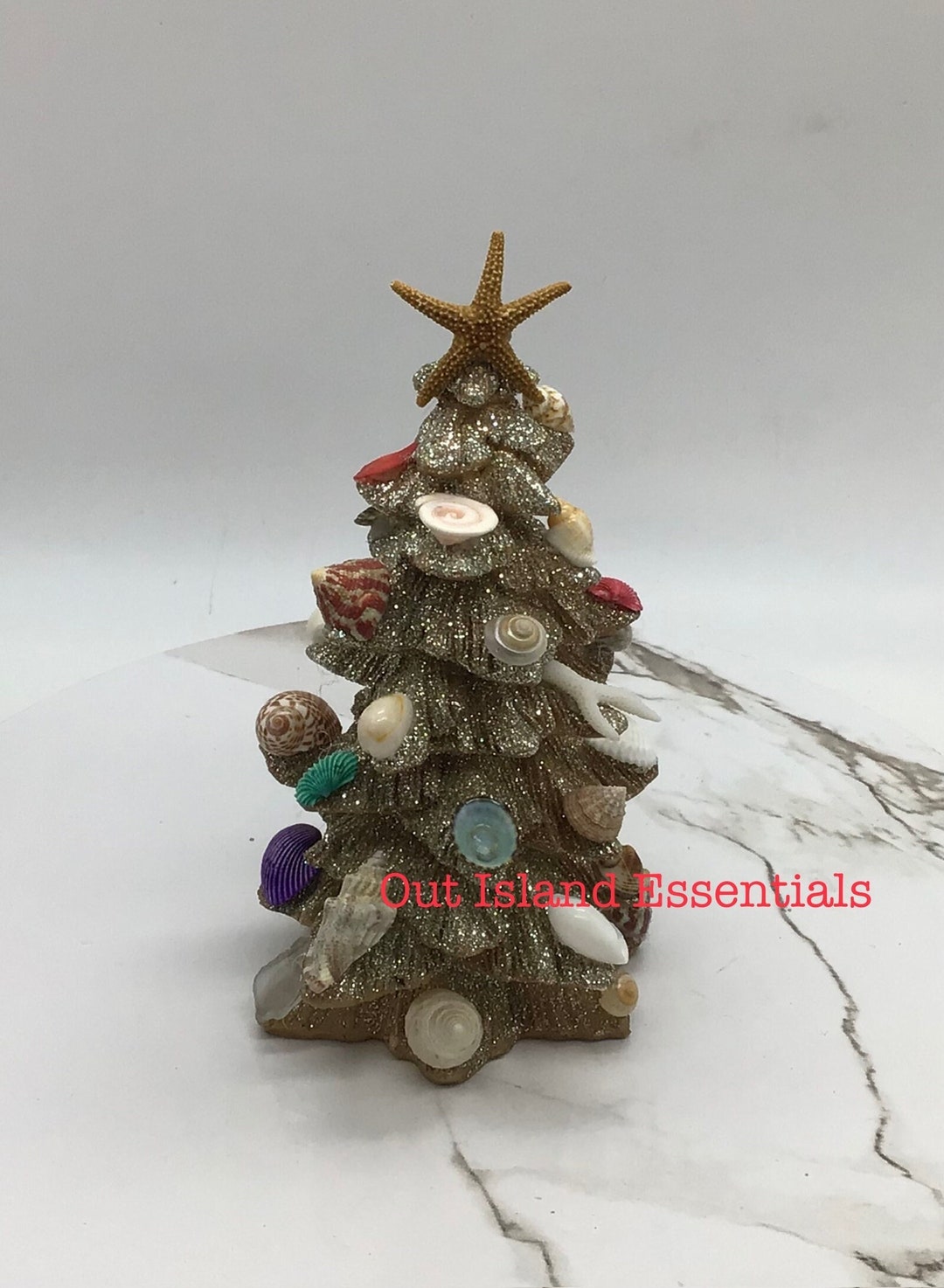 Faux Starfish Christmas Tree Decoration I Gold Faux Starfish Christmas ...