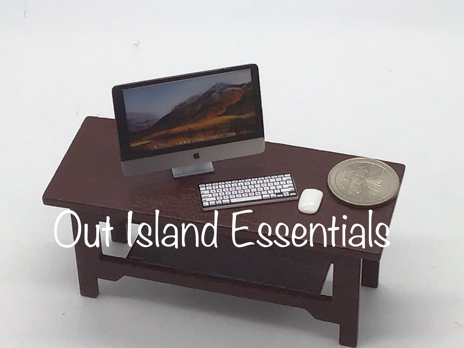 Silver Computer Set I 3 PC Miniature Computer I Dollhouse Miniature ...