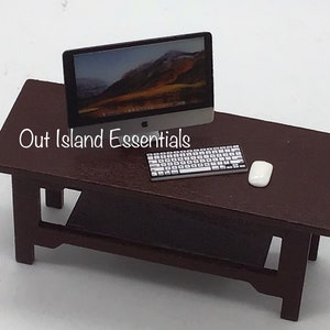 Silver Computer Set I 3 PC Miniature Computer I Dollhouse Miniature ...