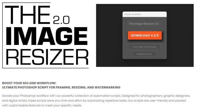 Image Resizer, Framing & SEO Script 2.0 for Photoshop 2024 - Etsy