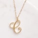 C Initial Necklace - Cursive "c" Initial Gold Pendant - Personalized ...