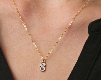 Number 8 necklace charm store