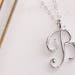 Letter B Initial Necklace - Cursive "b" Initial Silver Pendant ...