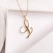 L Initial Necklace - Cursive "l" Initial Gold Pendant Necklace ...