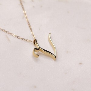 V Initial Necklace - Cursive "v" Initial - Initials Necklace for Women ...