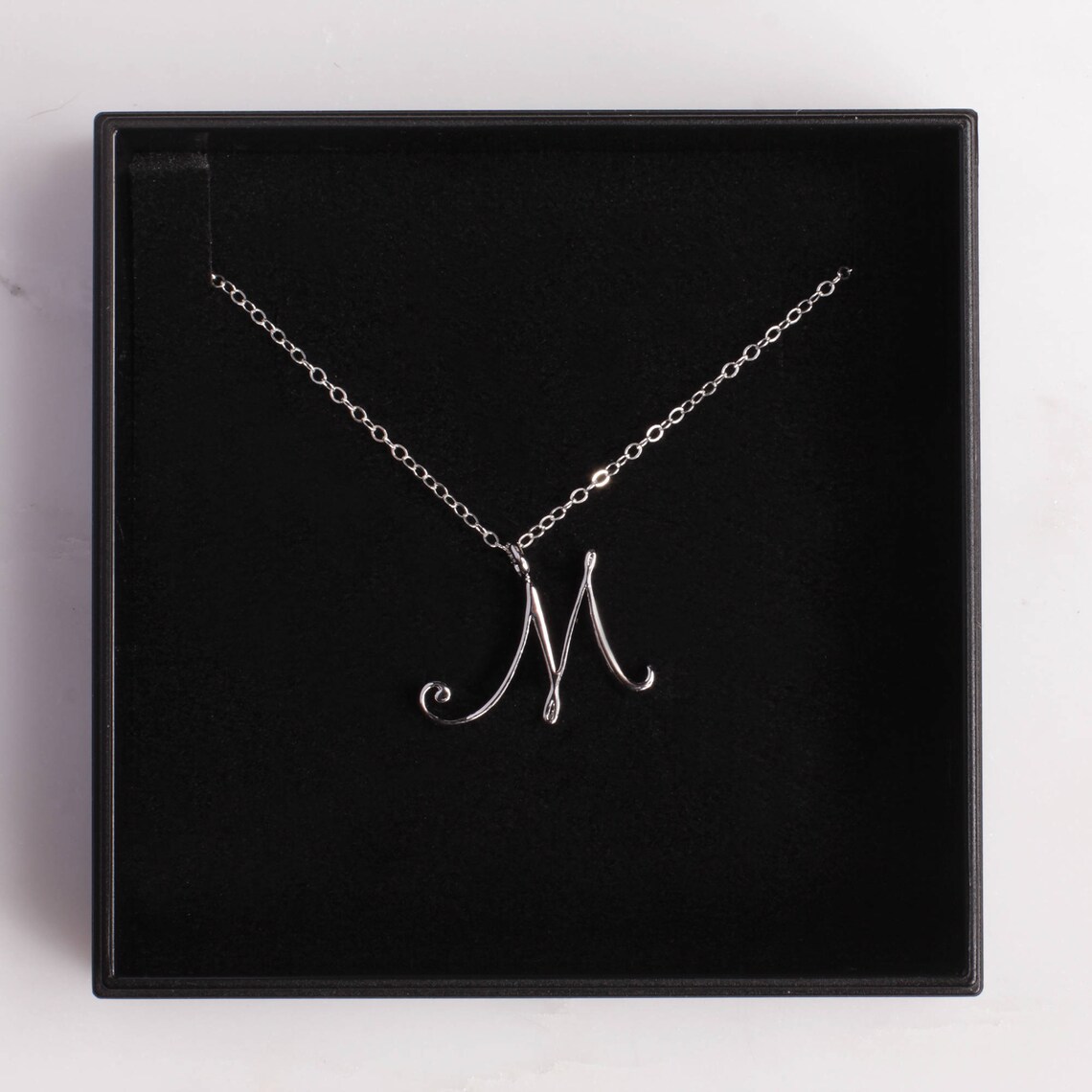 Silver M Pendant / Silver Letter M Necklace / Dainty Silver - Etsy