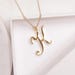 K Initial Necklace Cursive k Initial Gold Pendant Necklace Monogram ...