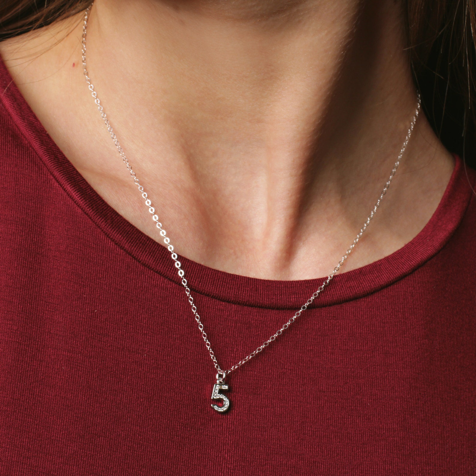 Numerology Pendants Number 5 Pendant Necklace in Gold or | Etsy