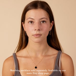 Genuine Black Obsidian Circle Shape Gemstone Earrings - Vermeil Gold ...