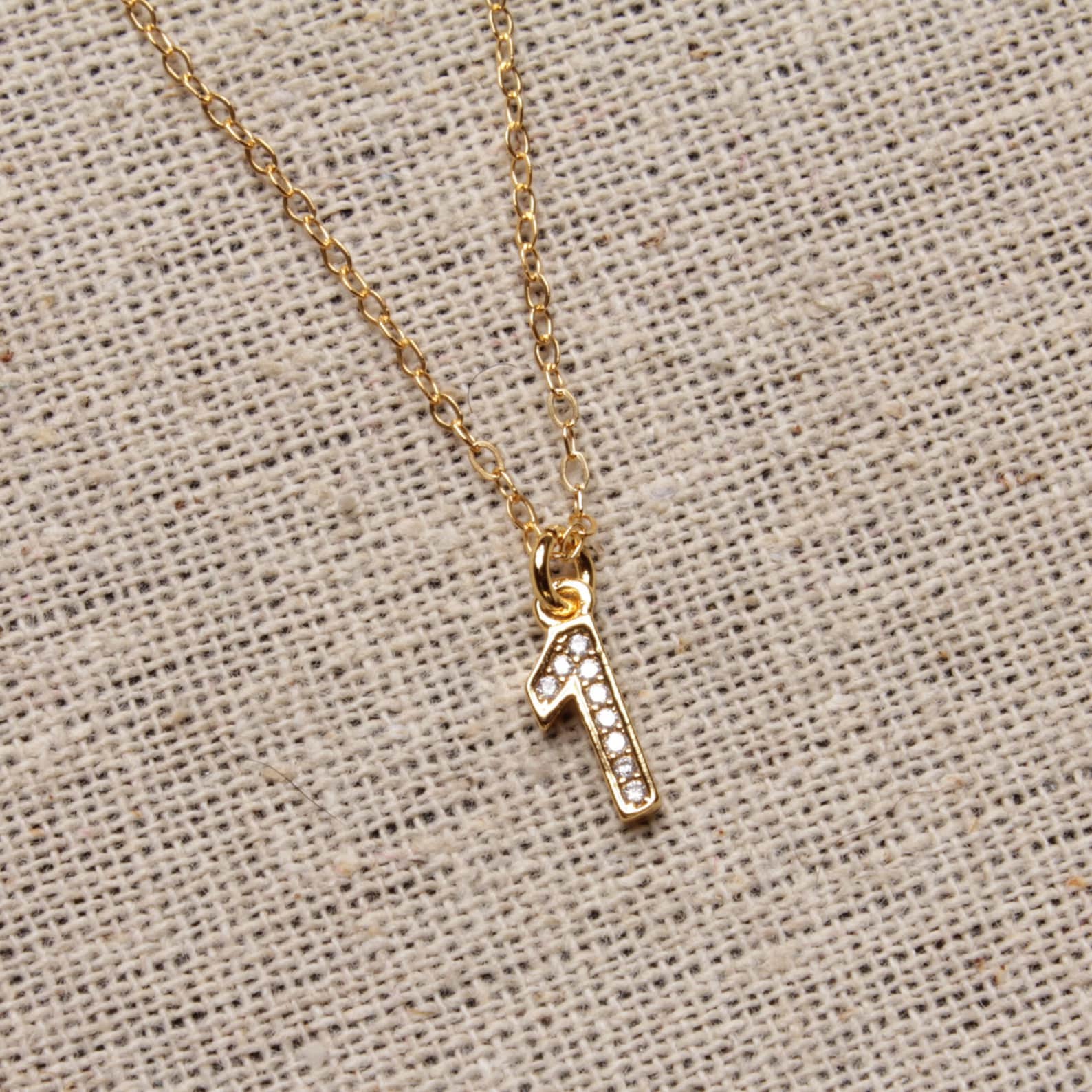 Number 1 Pendant Gold or Silver Necklace Chain 1 Pendant 1 - Etsy