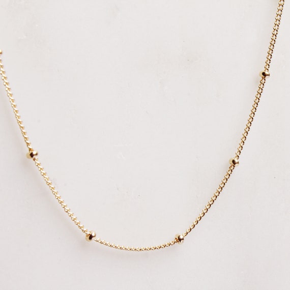 Satellite chain necklace gold satellite chain layering | Etsy