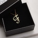 F Initial Necklace - Cursive "f" Initial Gold Pendant - Personalized ...