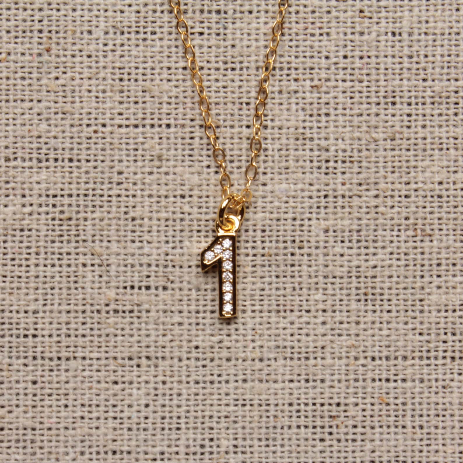 Number 1 Pendant Gold or Silver Necklace Chain 1 Pendant 1 - Etsy