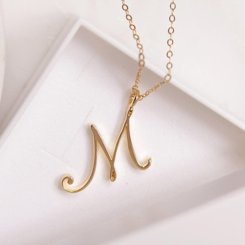 M Necklace - Etsy