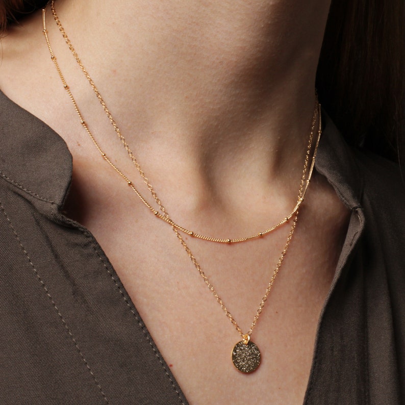 Satellite chain necklace gold satellite chain layering | Etsy