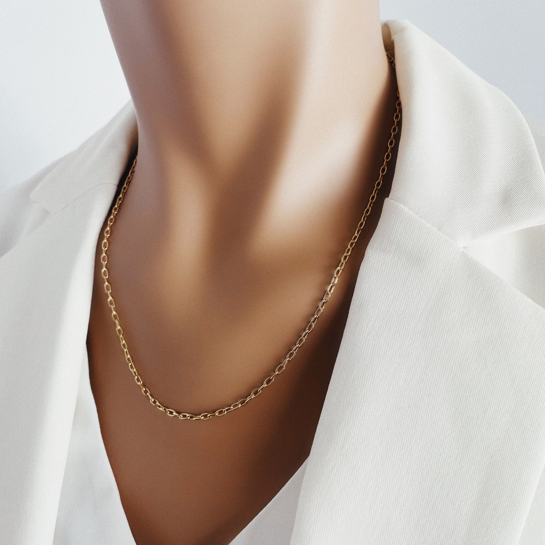 Dainty Gold Filled Cable Chain Necklace 14k Gold Filled Jewelry for Her ...