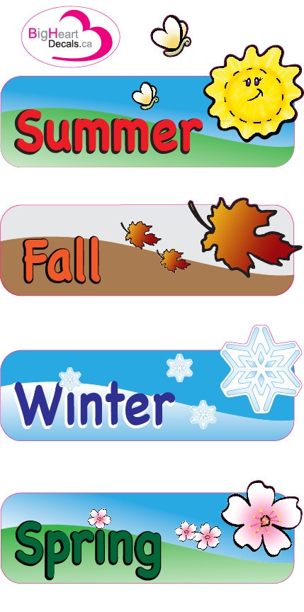 Season Labels Fabric Wall Decals / Stickers - Etsy