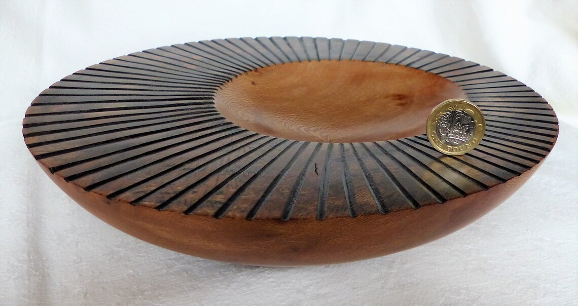 Offset Carved Bowl in london Plane / Lacewood - Etsy