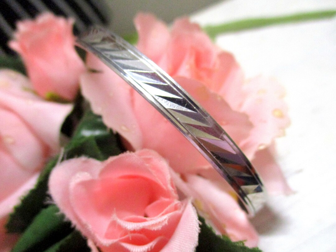 No 28 Great Shiny Bangle Silver 835 0.5 Cm Vintage Bangle 21.5 Cm - Etsy