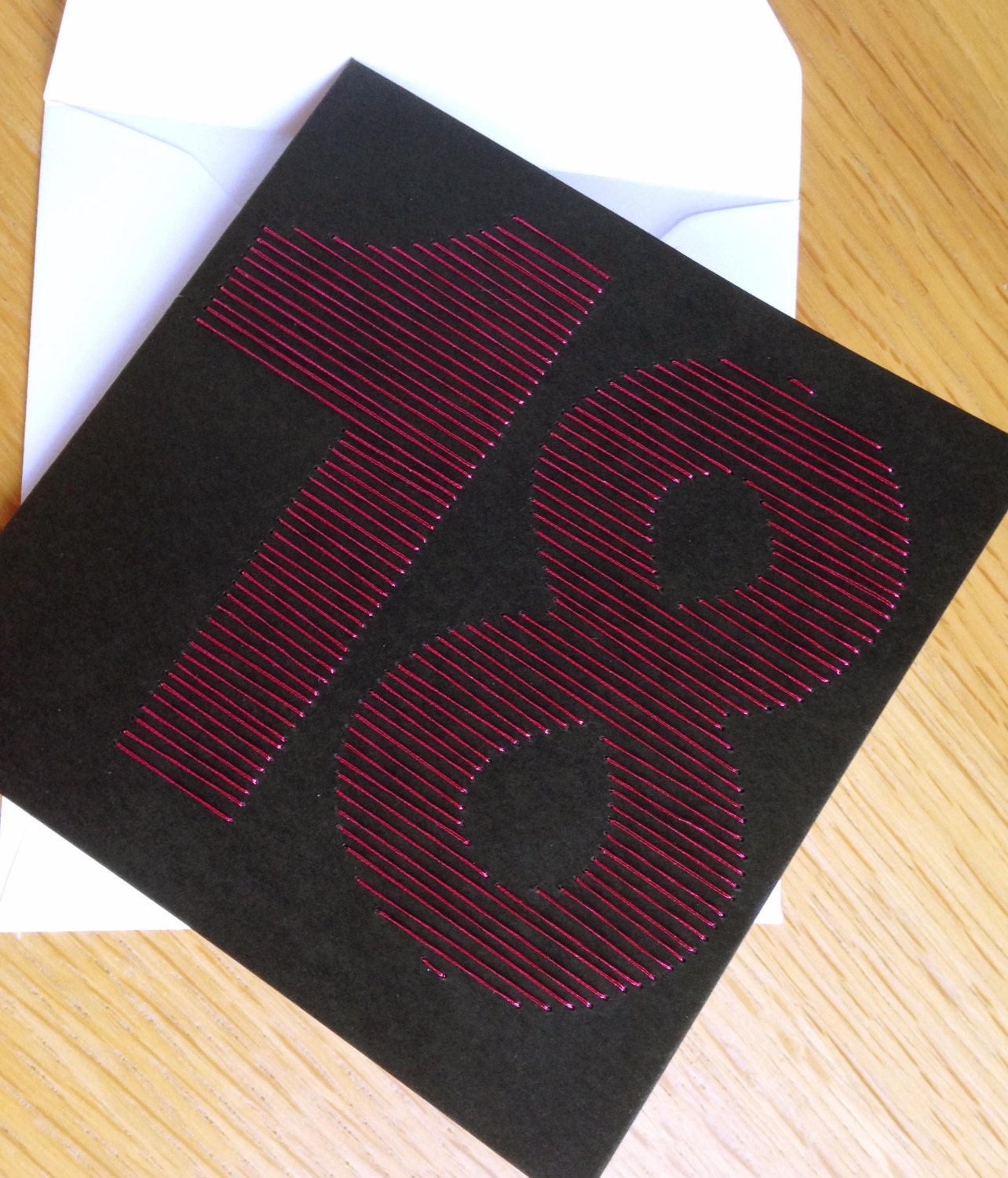 18th Birthday Card Number 18 Eighteen Handmade string | Etsy