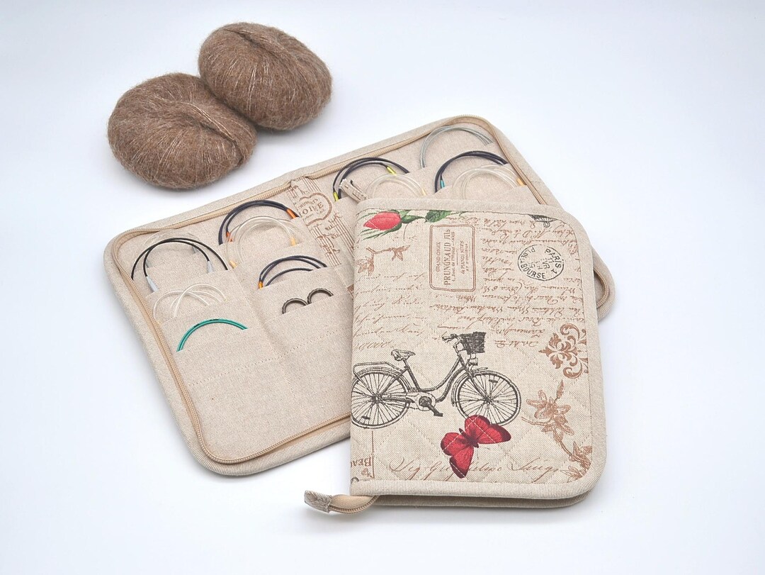 Zippered Fixed Circular Needles Case Circular Needle Organizer Knitters ...
