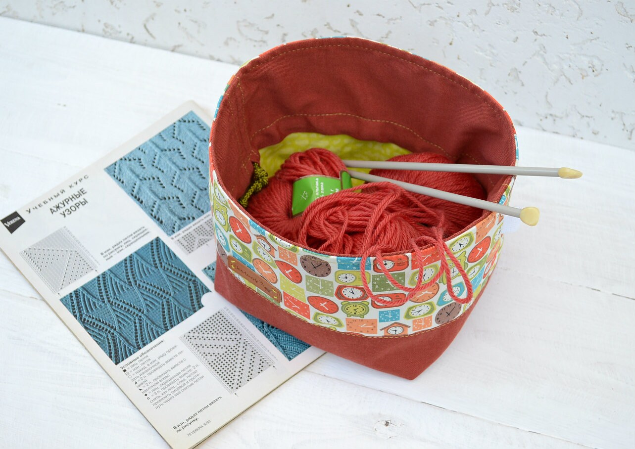 Yarn Storage Bag Project Bucket Bag Crochet and Knitting Drawstring Bag ...