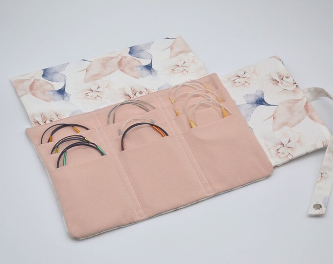 Circular Knitting Needle Case With Zipper Pocket Knitters Gift Needles ...