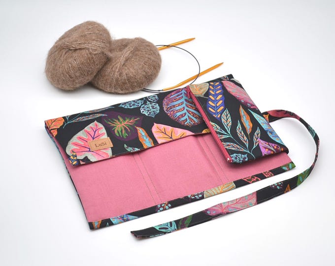 Circular Knitting Needle Case With Zipper Pocket Knitters Gift Needles ...