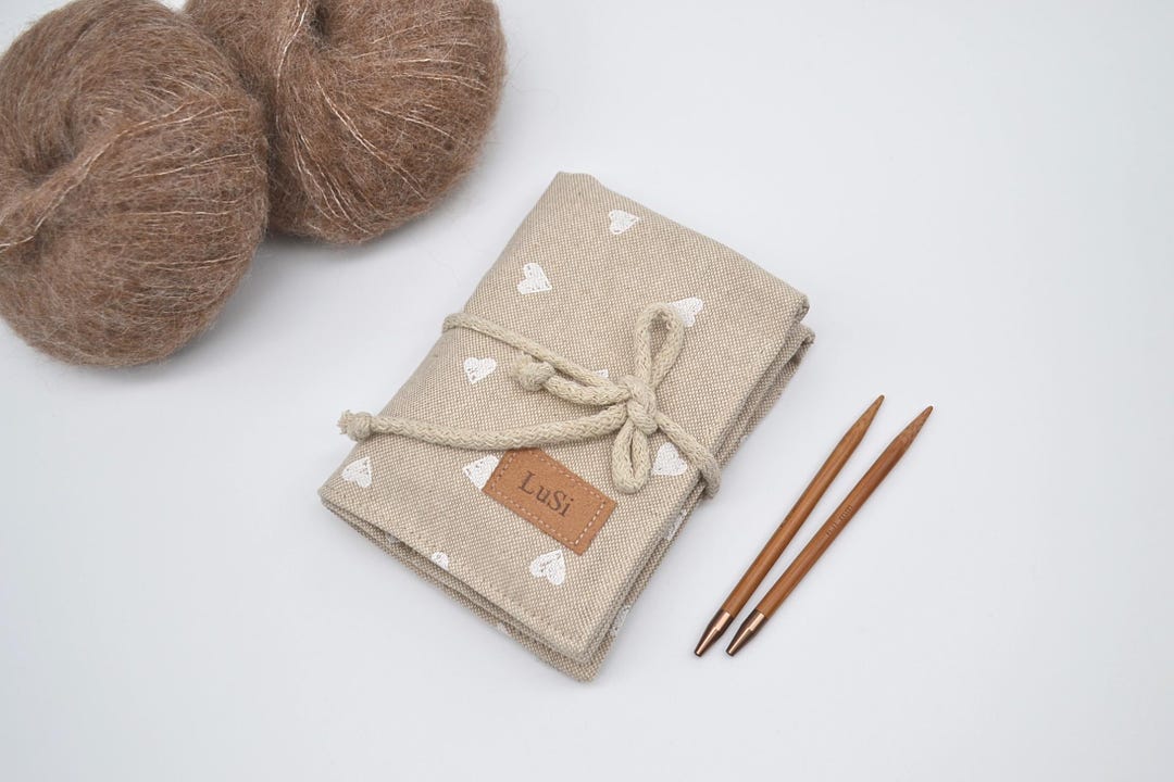 White Heart Knitting Needle Case Circular Needle Organizer Knitting ...