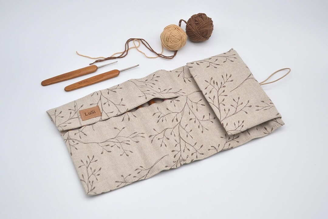 Monochrome Crochet Hook Case Roll up Gift for Crochet Lover - Etsy