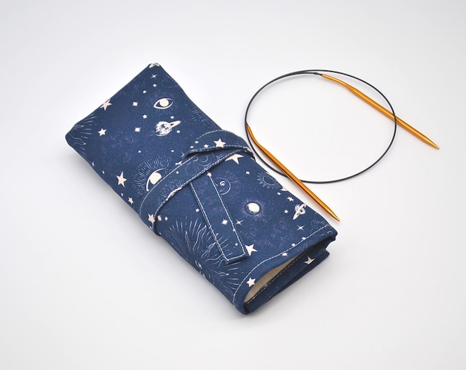 Interchangeable Knitting Needle Organizer With Zipper Pocket Circular ...