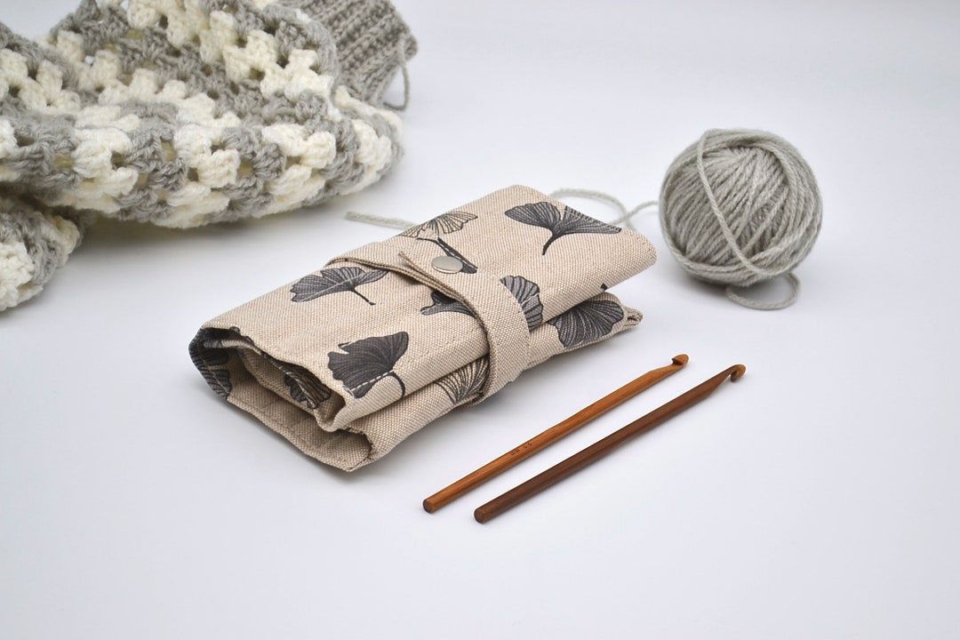 Crochet Hook Roll up 14 Pockets for Crochet Hooks 6 Organizer With ...