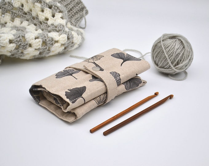 Crochet Hook Roll up 14 Pockets for Crochet Hooks 6 Organizer With ...