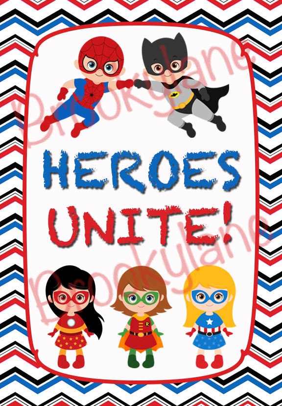 Superhero Girl/boy Birthday Party Package Superhero Birthday - Etsy