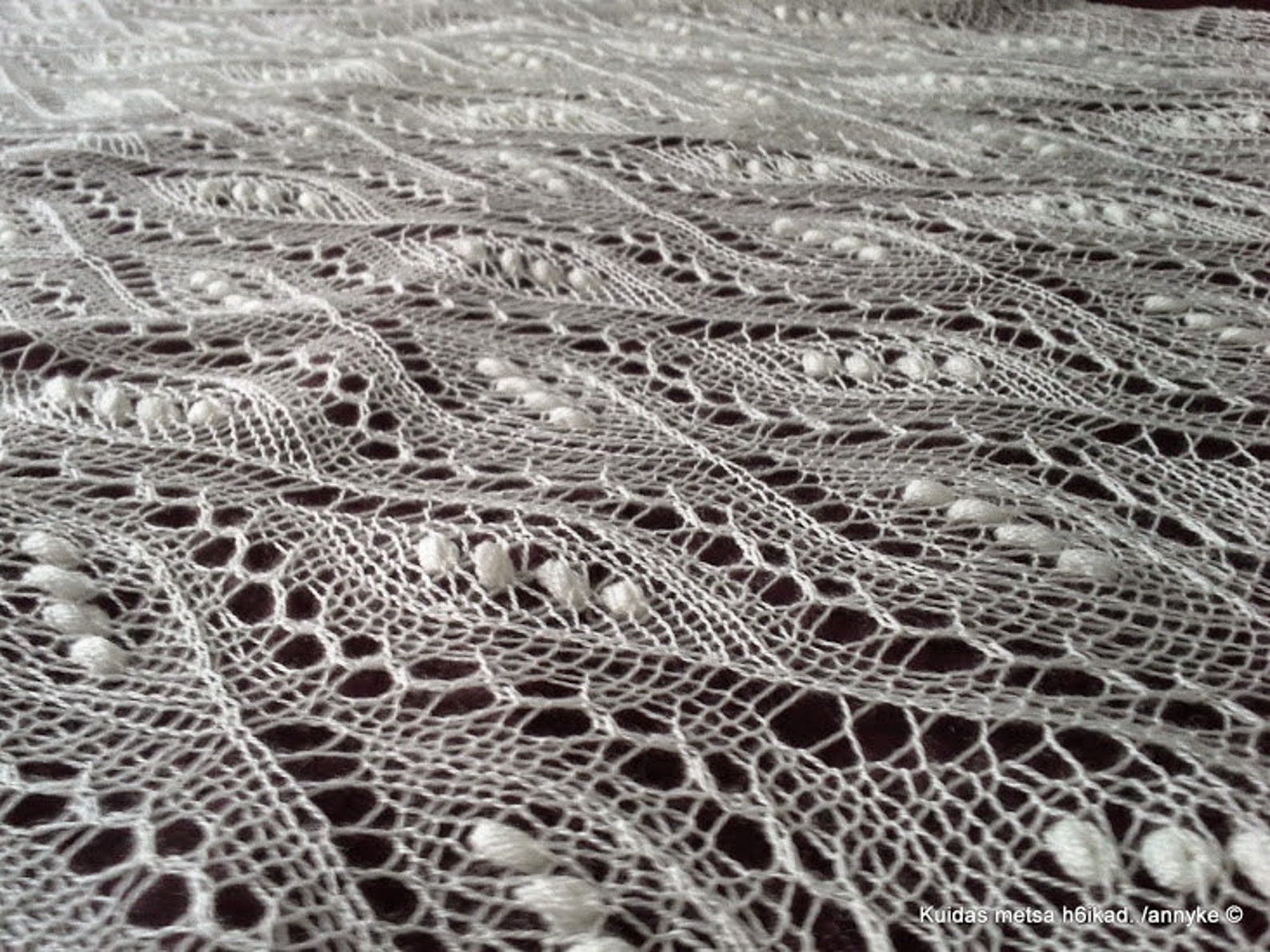 MADE TO ORDER Hand Knitted Haapsalu Shawl "lily of the Valley on the ...