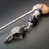 Chinese Dragon Hair Stick, Asian Mythology Beast, Vein Agate, Silver ...