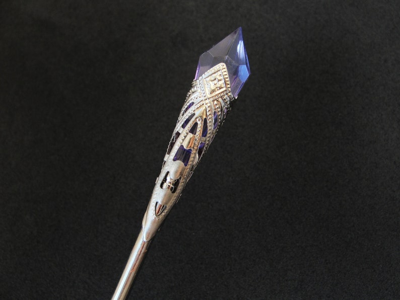 GOTHIC hair stick with faceted acrylic crystal fantasy tear | Etsy
