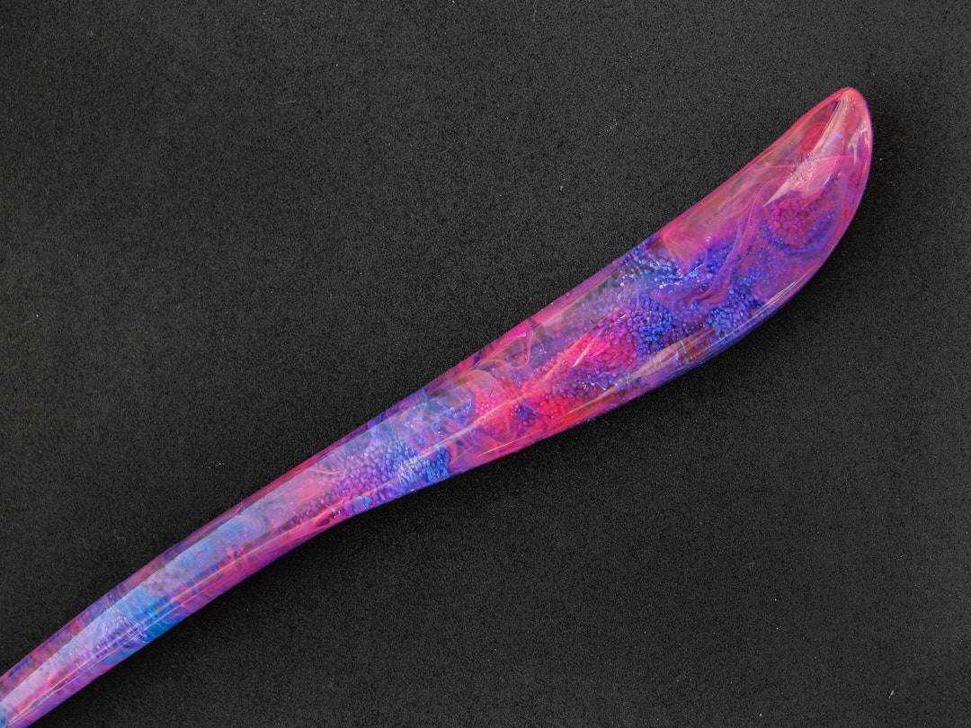 Epoxy Resin Hair Pin, Handmade Chopstick, Mandy Pink and Blue, 7 Long ...
