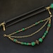 Set of 2 Japanese Wooden Hair Sticks With Malachite, Removable Chain - Etsy